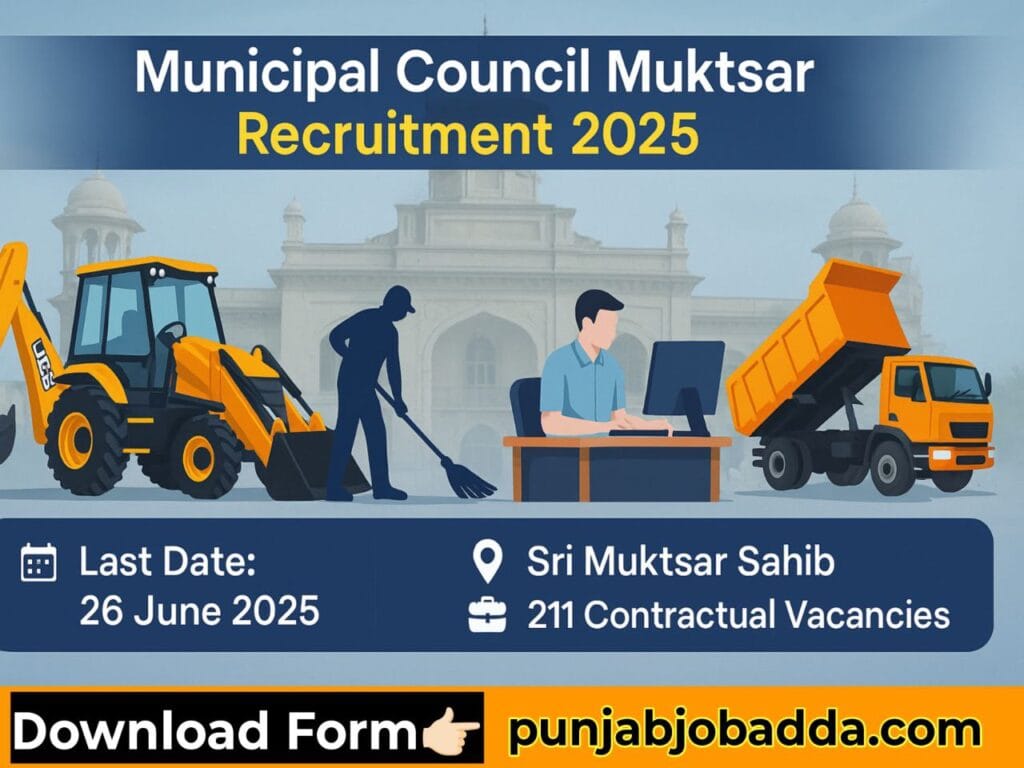 Municipal Council Muktsar Recruitment 2025: important dates ...