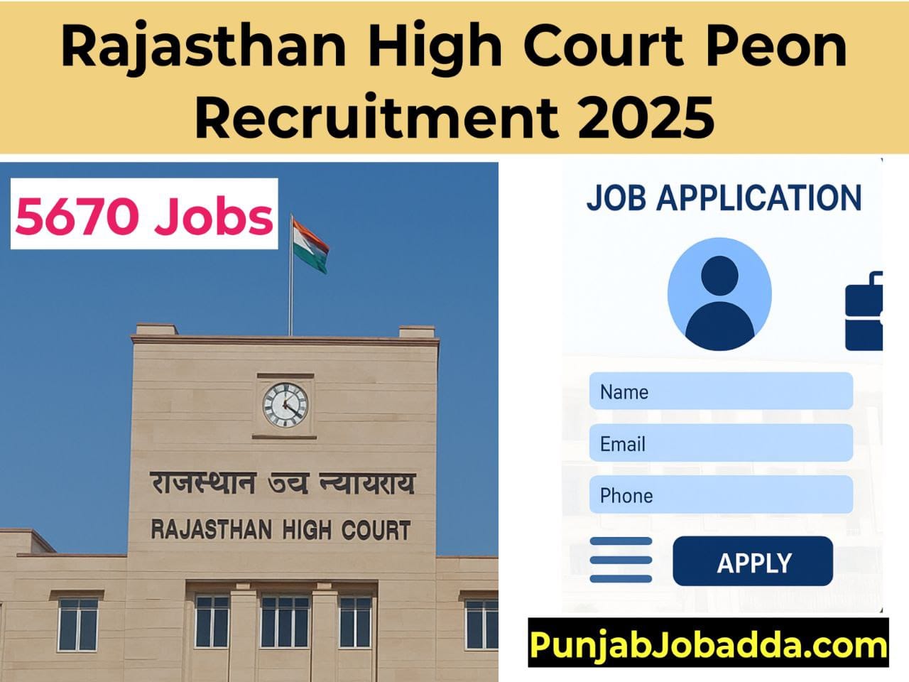 Rajasthan High Court Peon Recruitment 2025: Notification Out for 5670 ...
