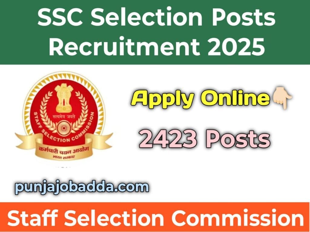SSC Selection Posts XIII Recruitment 2025: Apply Online for 2423 ...