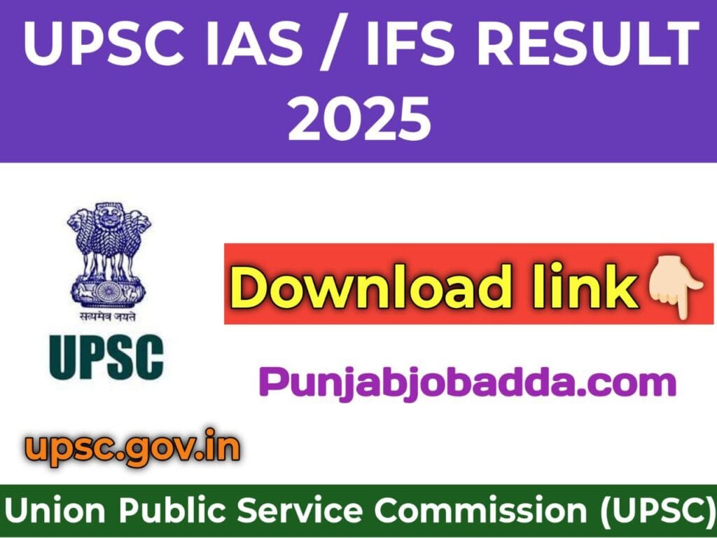 UPSC Civil Services IAS and IFS Pre Result 2025 - PunjabJobAdda