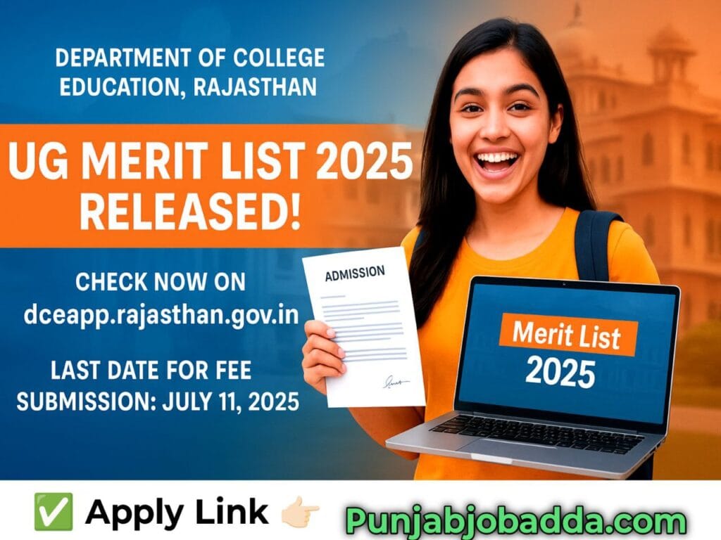 DCE Rajasthan UG Merit List 2025: Check @dceapp.rajasthan.gov.in ...