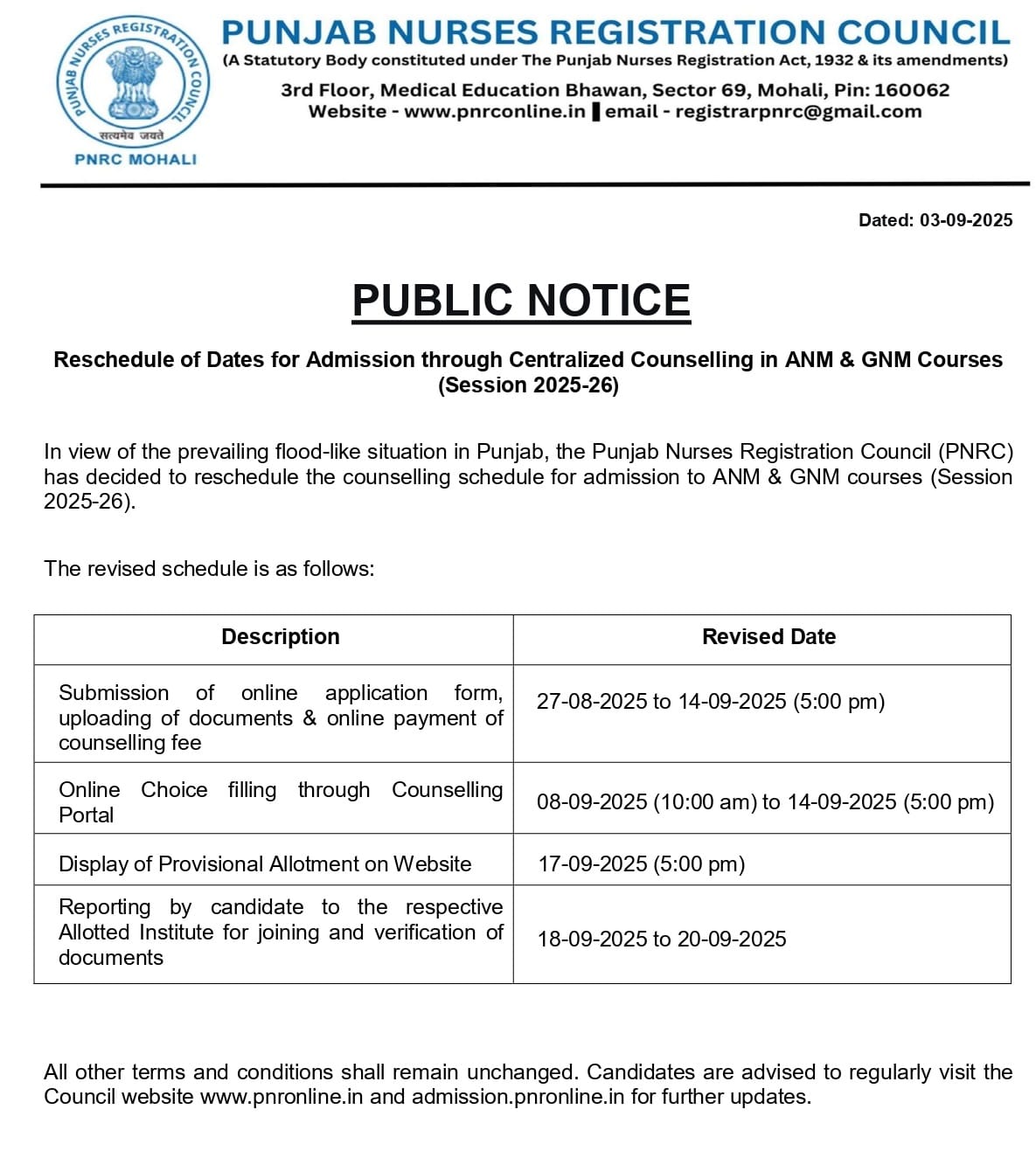 PNRC GNM Admission 2025: Apply Online, Important dates,eligibility ...