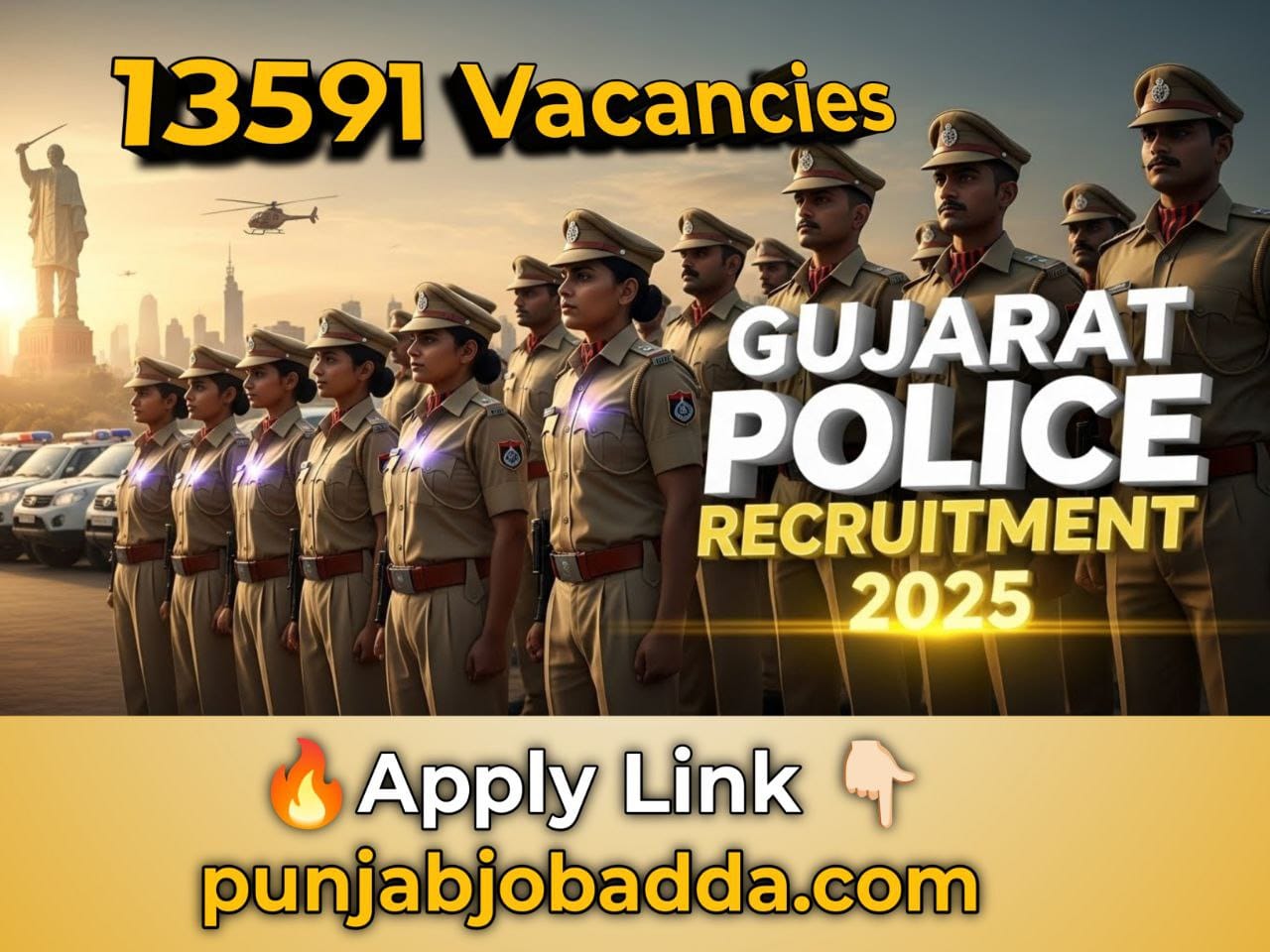 Gujarat Police Recruitment 2025 - Apply Online for 13591 PSI ...