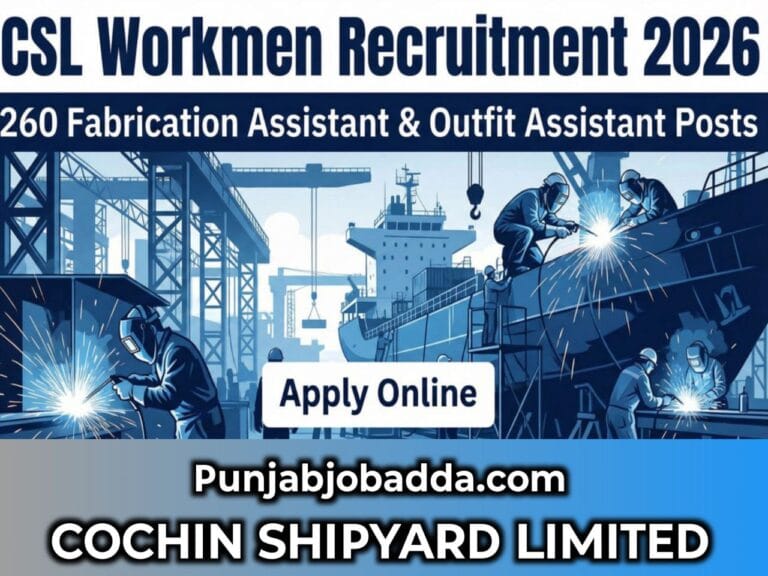 Cochin Shipyard CSL Workmen Recruitment 2026 – Apply Online for 260 ...